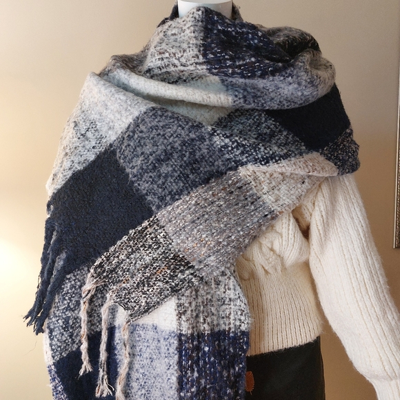 Accessories | Large Plaid Winter Scarfshawl | Poshmark